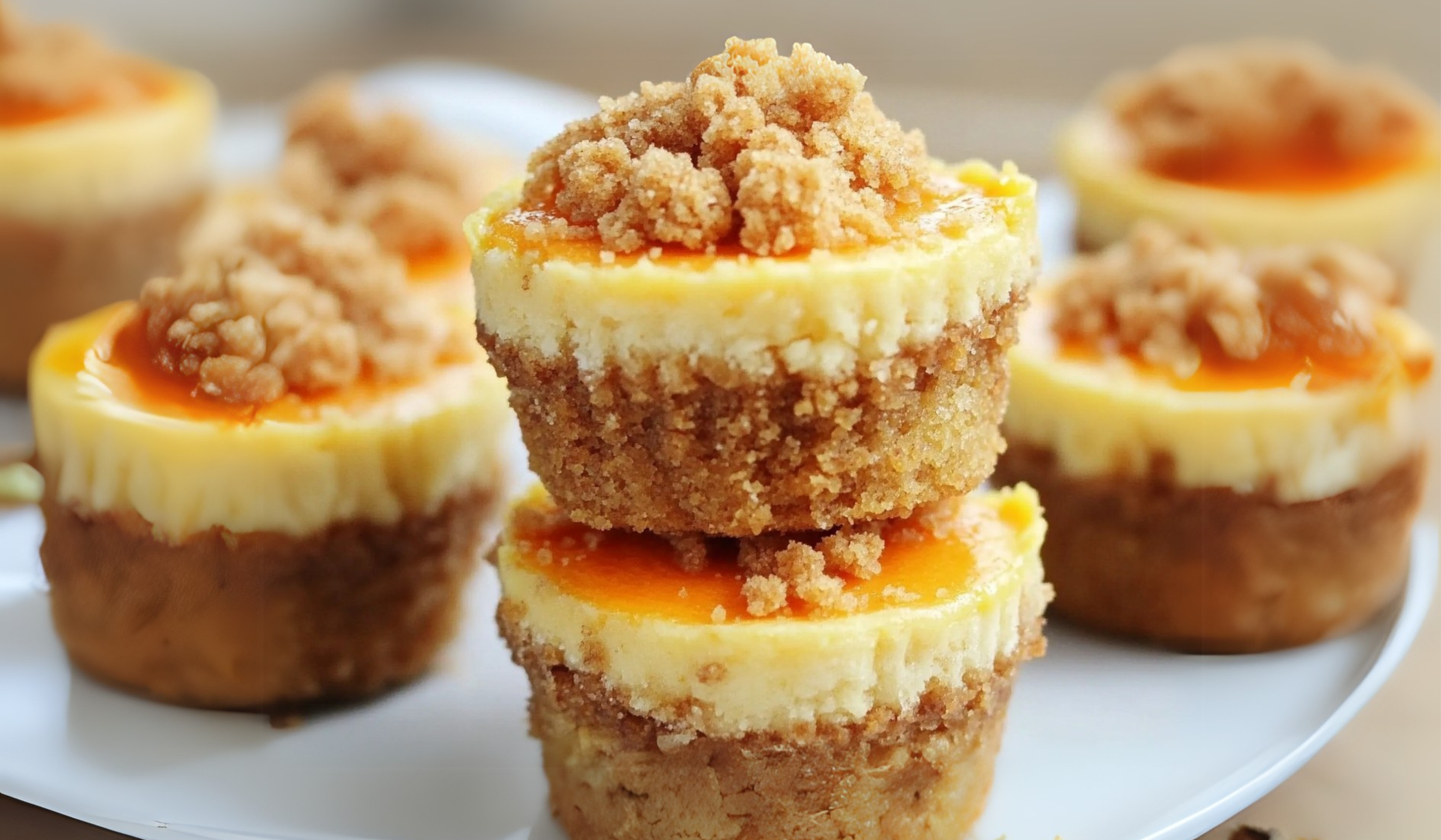 Mini Pumpkin Cheesecakes with Streusel Topping - Lidia Recipes