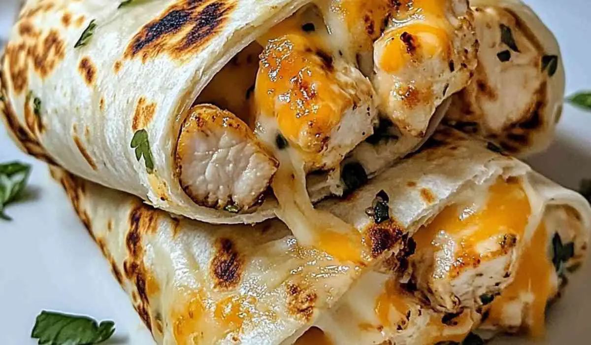 Cheesy Garlic Chicken Wraps - Quick & Easy Dinner - Lidia Recipes