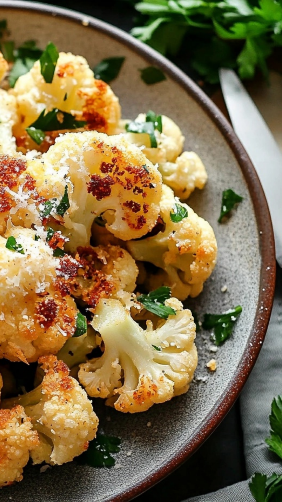 Oven-Roasted Garlic Parmesan Cauliflower - Lidia Recipes