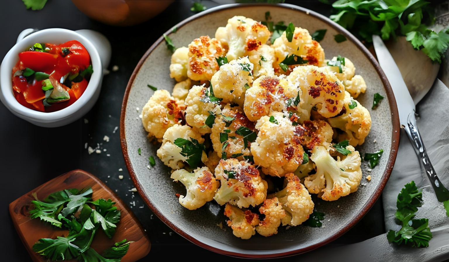 Oven-Roasted Garlic Parmesan Cauliflower - Lidia Recipes