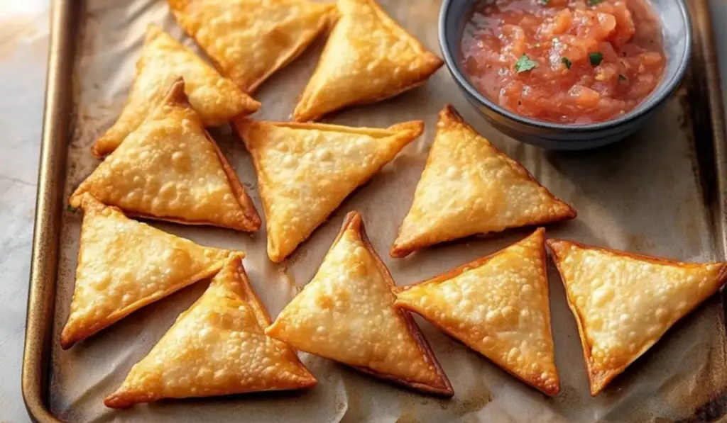 Crispy Nacho Triangles with Salsa-Ranch Dipping Sauce: A Beginner’s ...