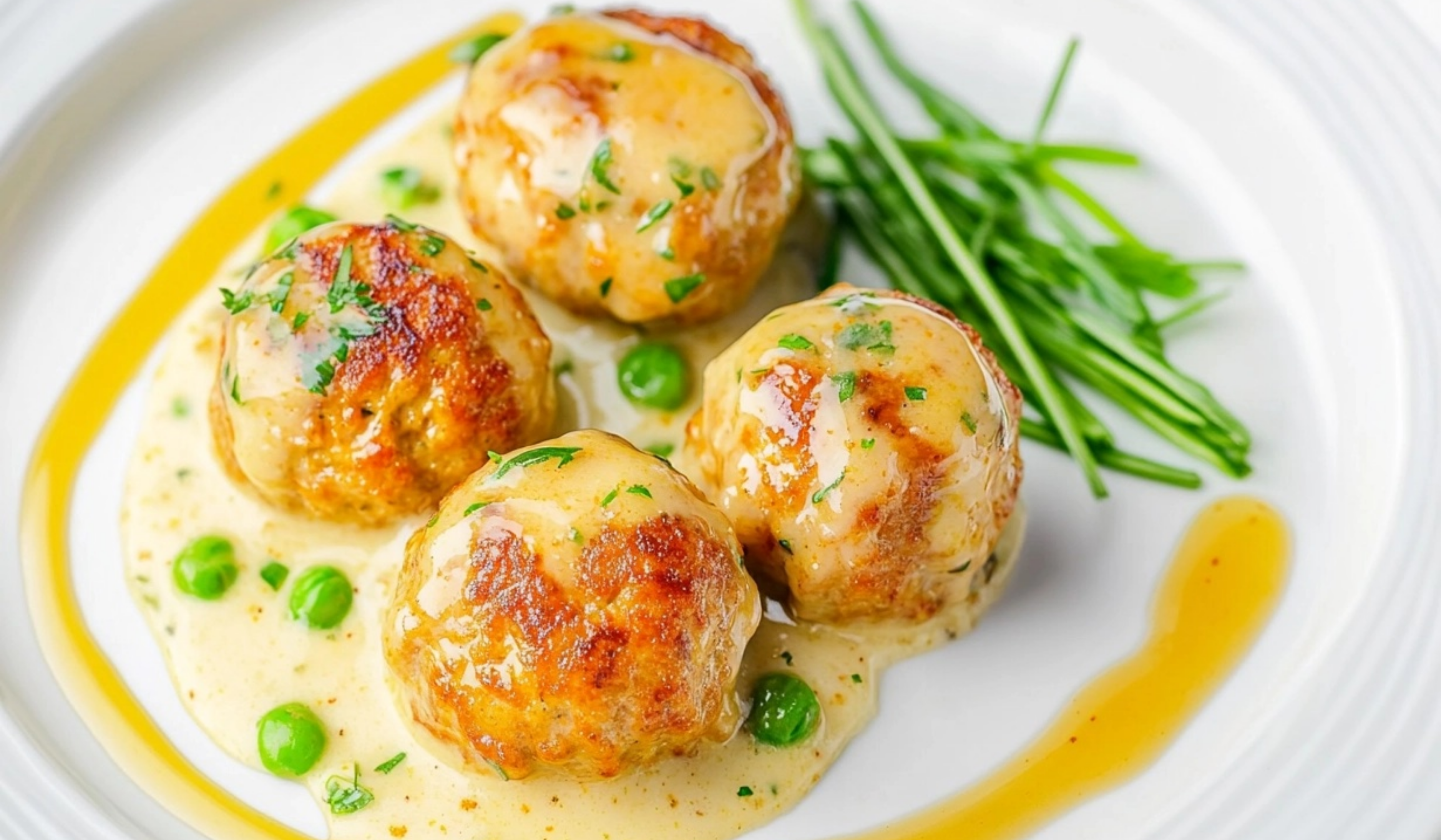 Easy Chicken Meatballs with Creamy Honey & Mustard Sauce - Lidia Recipes