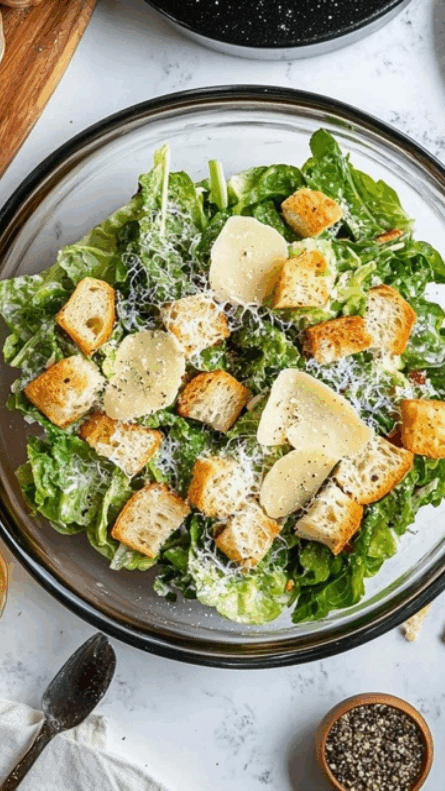 Classic Caesar Salad with Homemade Sourdough Croutons - Lidia Recipes
