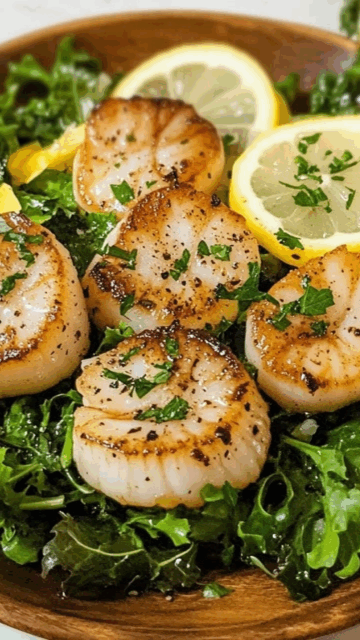 Fresh and Zesty Lemon Scallops Over Greens: A Light, Flavorful Delight ...