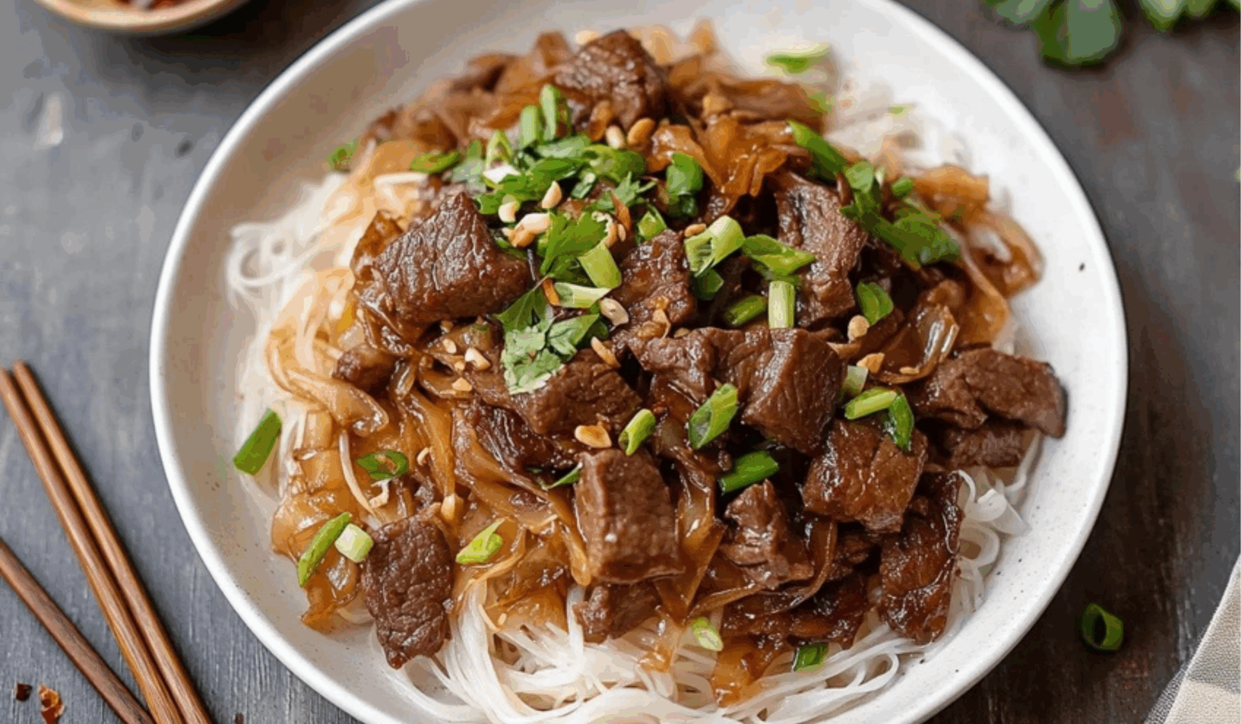 Sizzling Vietnamese Beef & Flat Rice Noodles (Hu Tiêu Áp Chảo) - Lidia ...