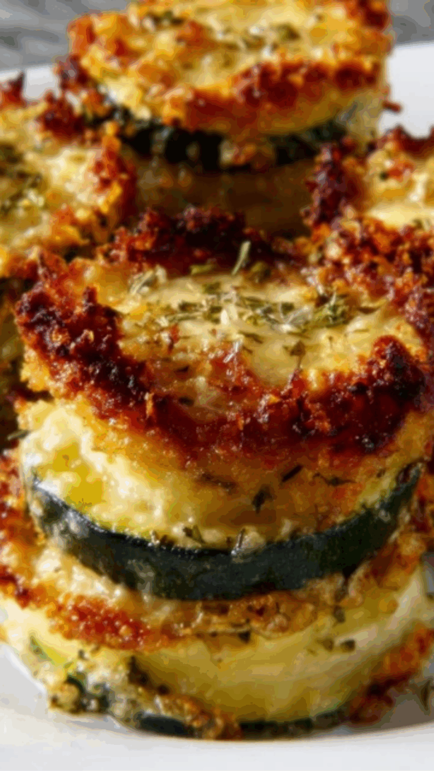Crispy Zucchini Stacks with Cheese and Optional Chicken or Beef - Lidia ...